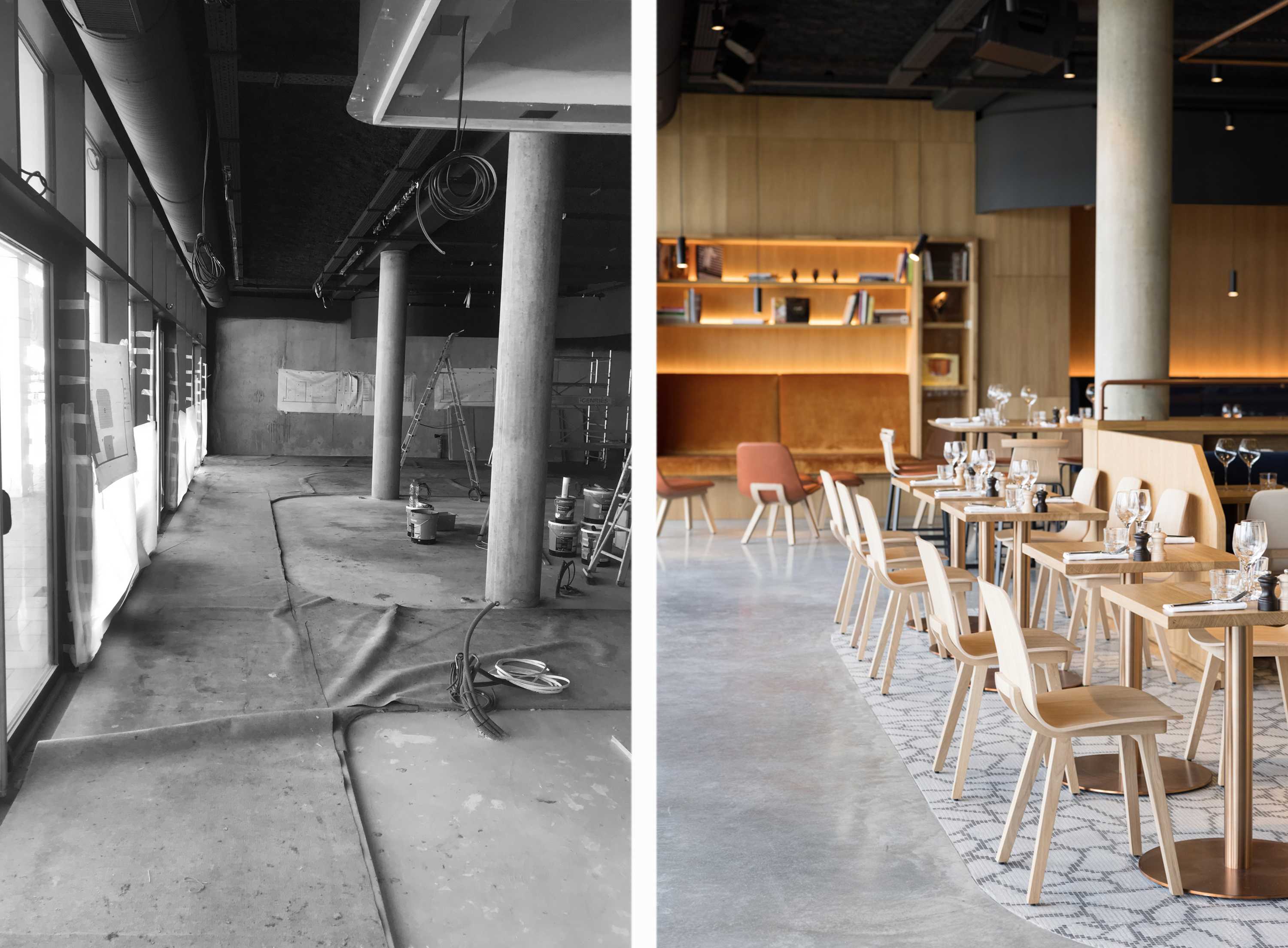 Avant-Après : Aménagement d'un restaurant bistronomique 210m²